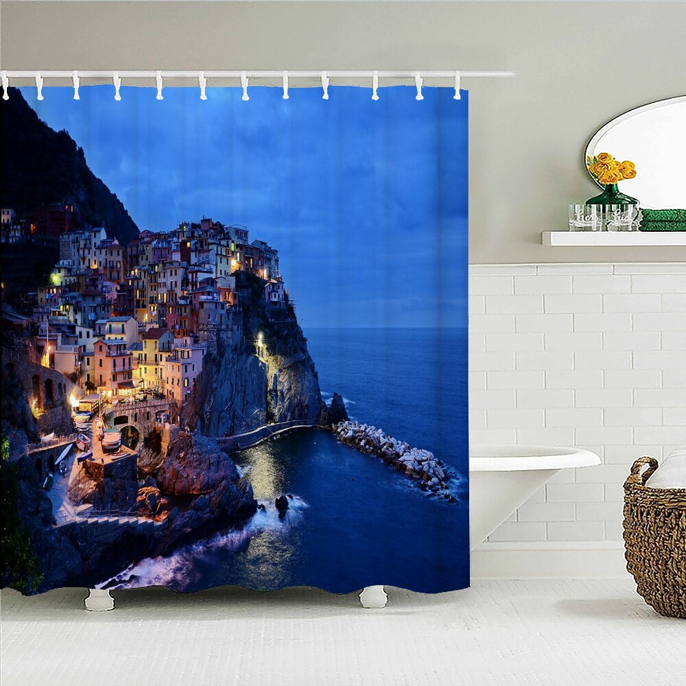 New York London Bridge Shower Curtain Printed Waterproof Fabric ...