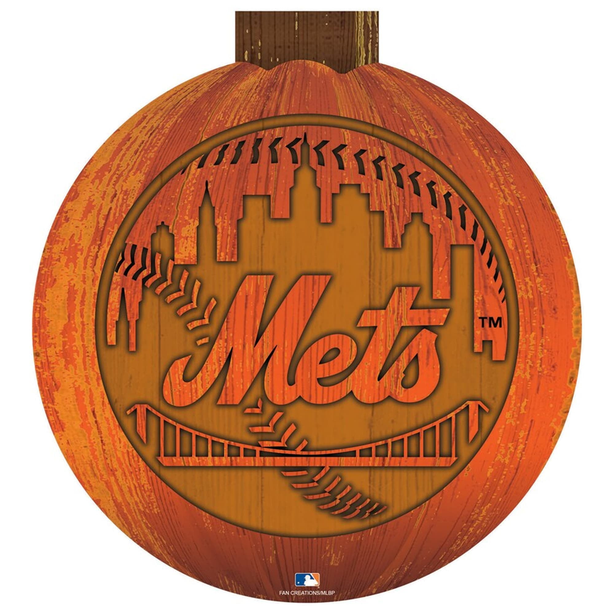 New York Mets 12'' Pumpkin Sign - Walmart.com