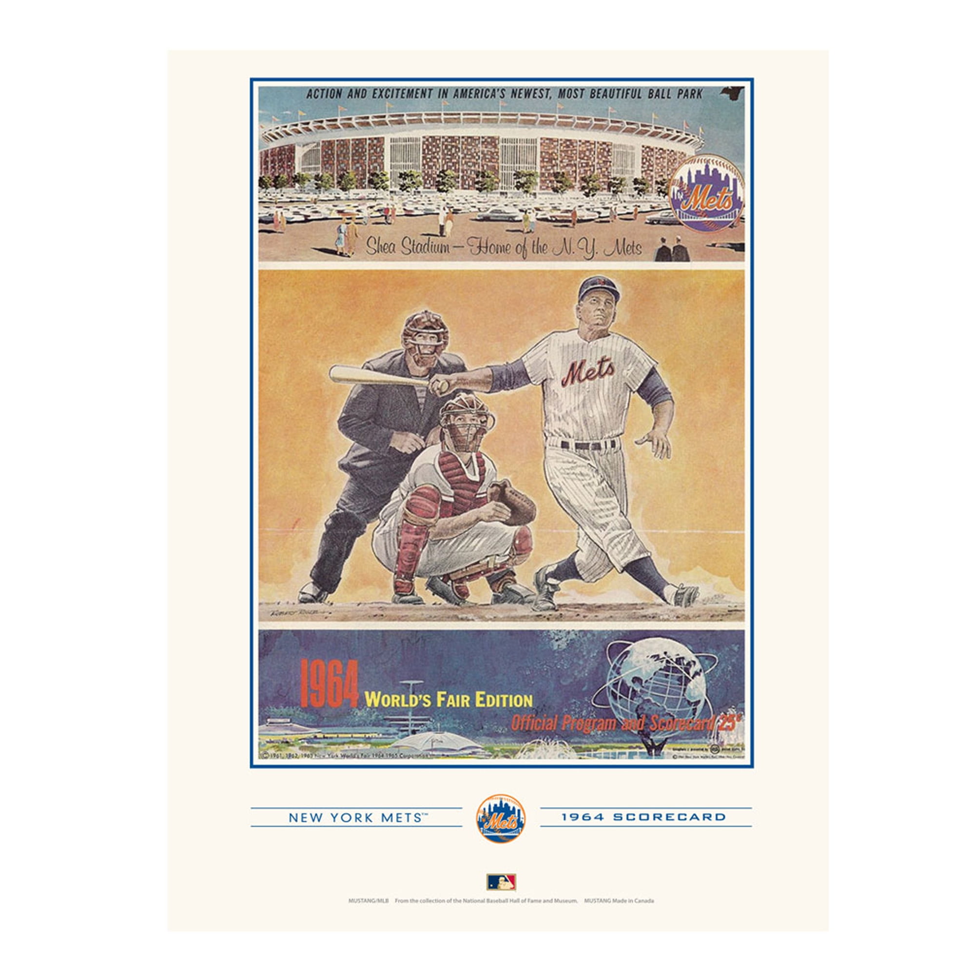 New York Mets 12" x 16" 1964 Program Cover Art Print - Walmart.com