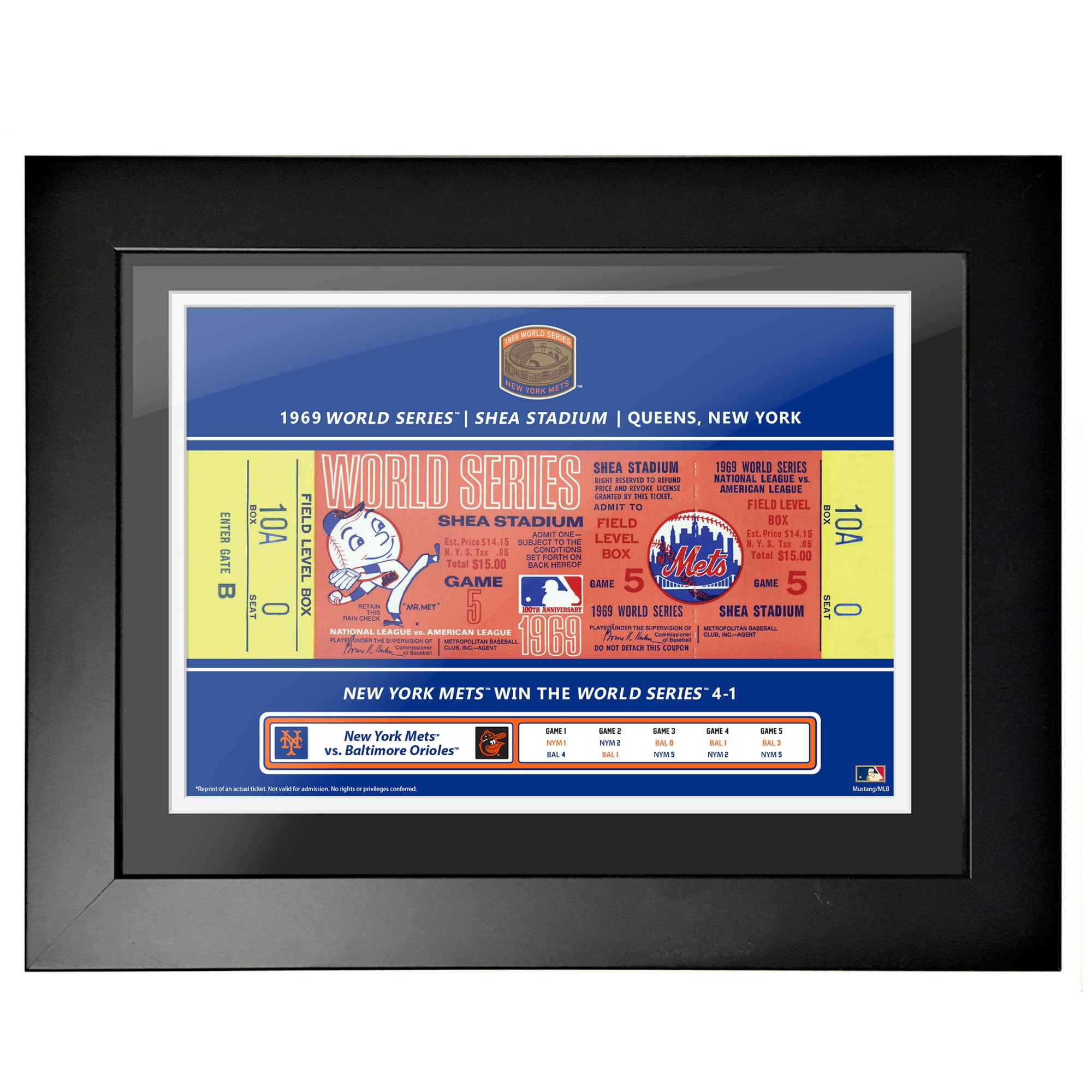 New York Mets 1969 World Series 18'' x 14'' Framed Ticket - Walmart.com
