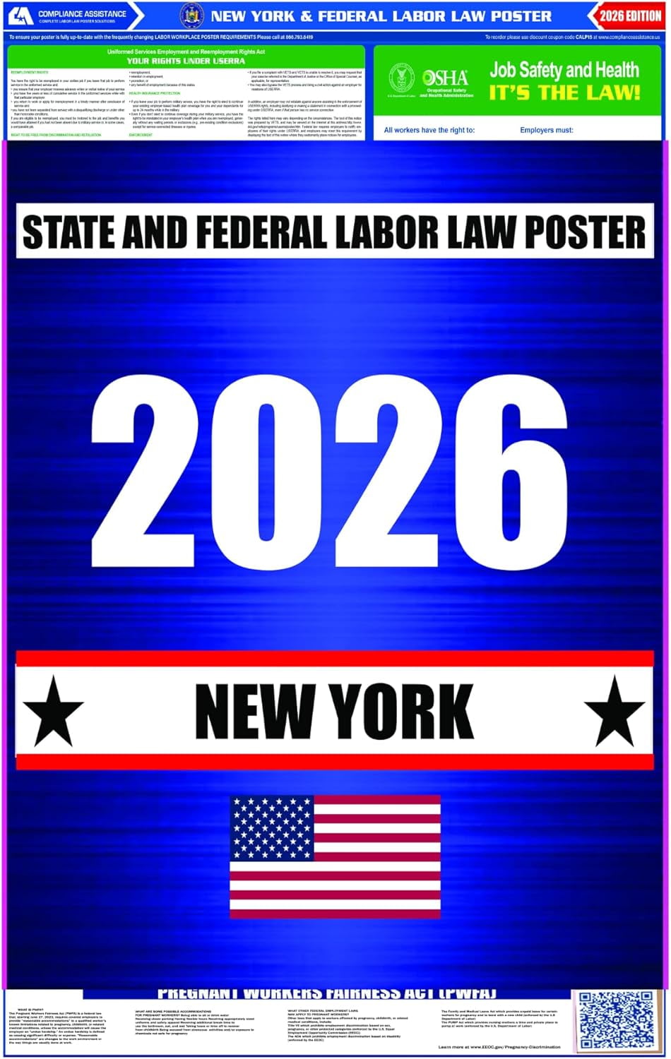 New York (NY) 2026 State Labor Law Poster - State, Federal and OSHA ...