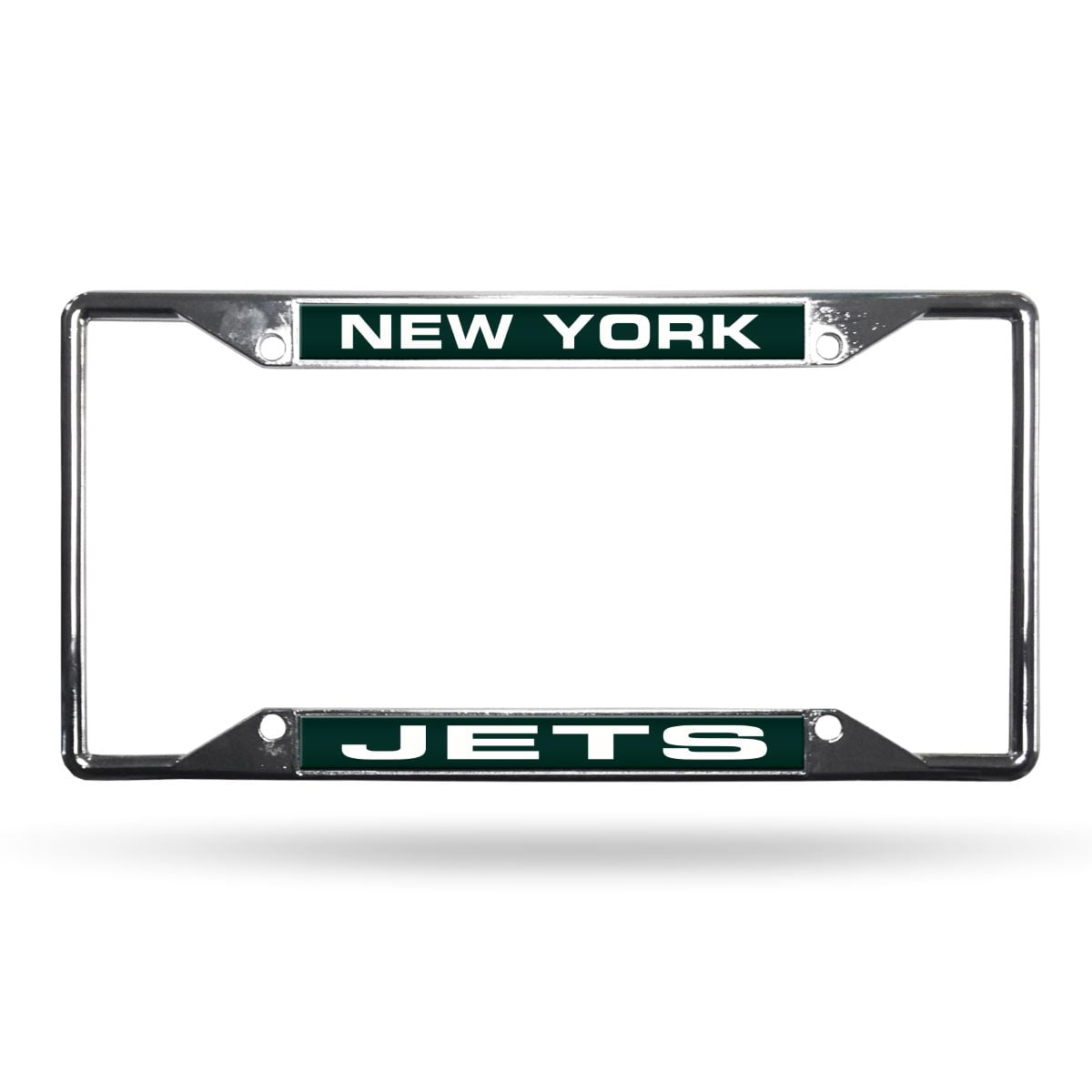 New York NY Football Jets 4-Corner EZ View Chrome Metal Laser Cut ...