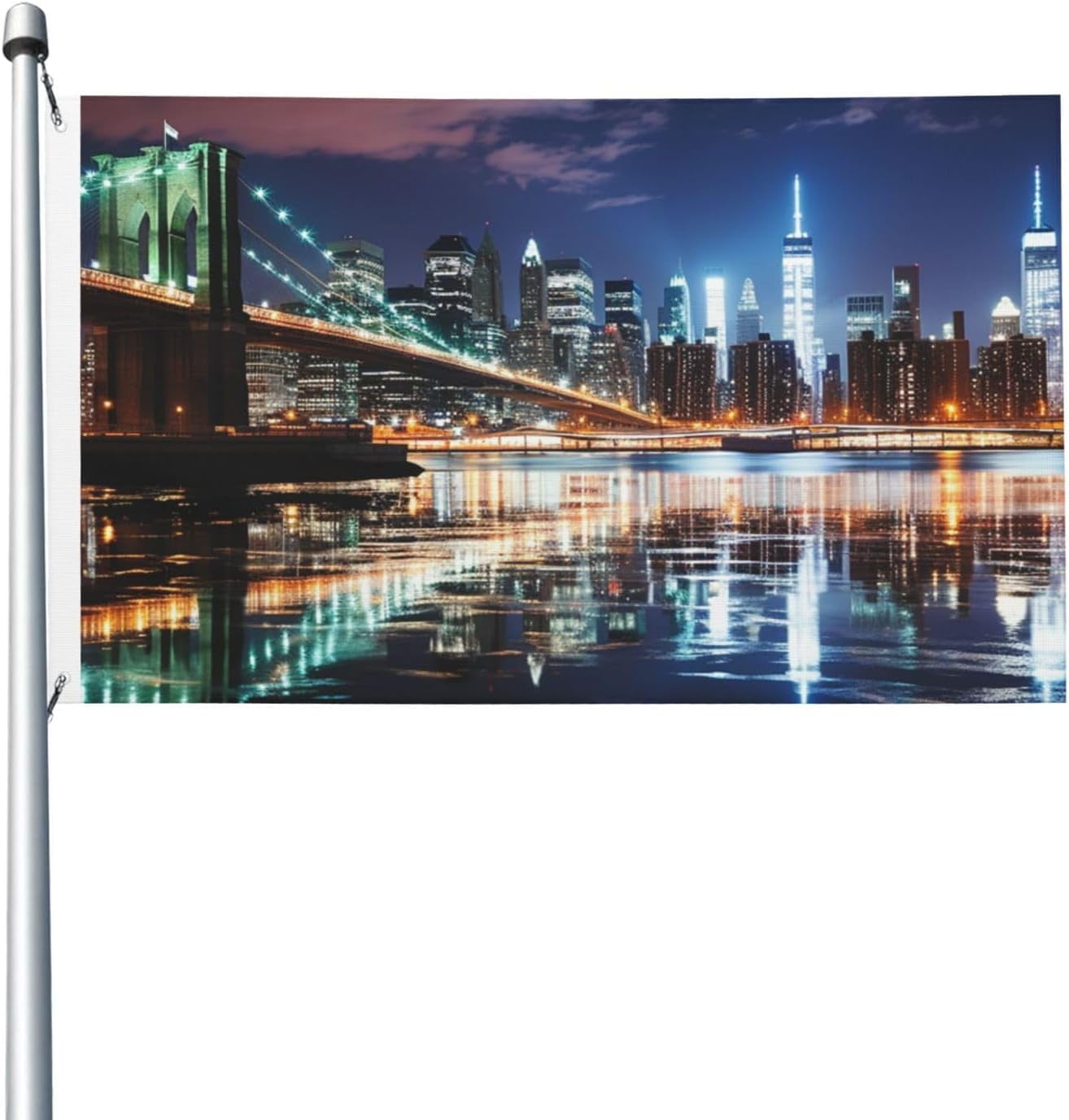 New York Night Garden Flag Welcome Flags for Outside Holiday Banner ...