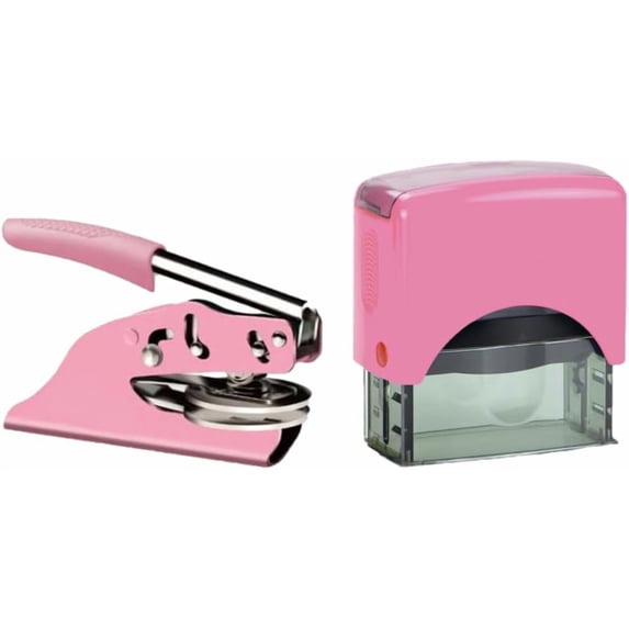 New York Notary Seal Embosser and Stamp Bundle | Premium Pink Notary ...