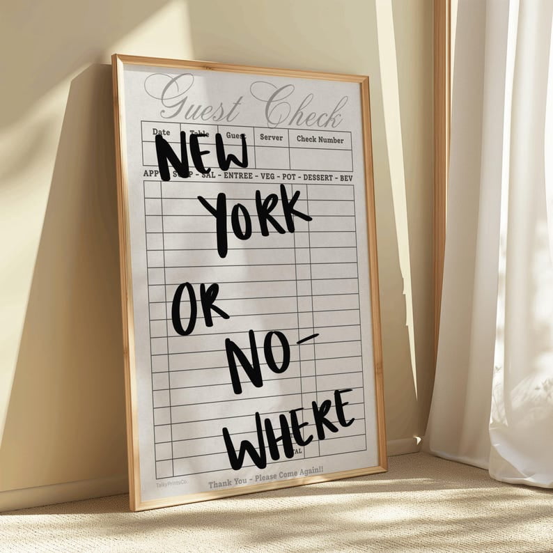 New York Or Nowhere Nyc Travel City Design2 Poster Trendy Wall Art Dorm ...