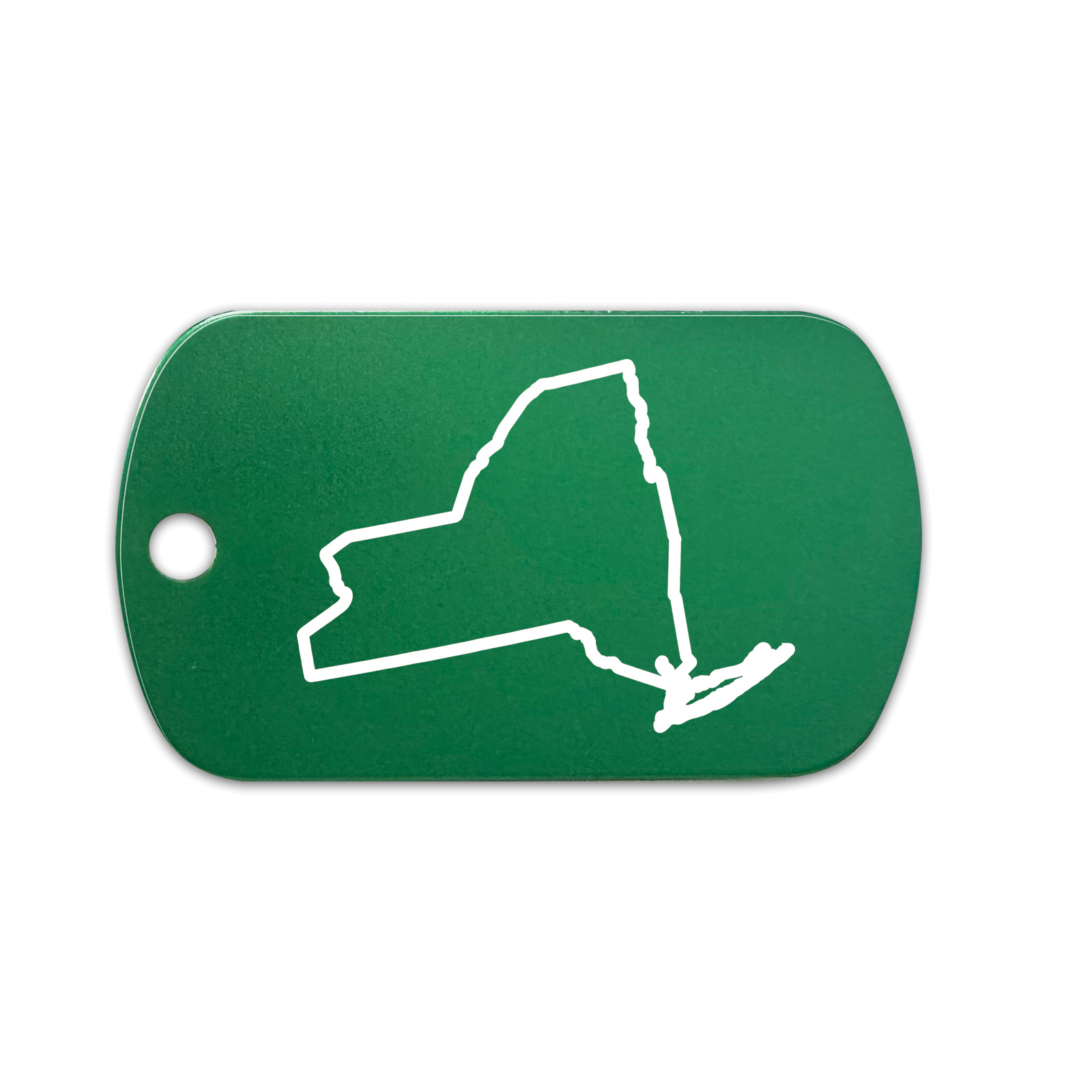 New York Outline GI Dog Tag Aluminum Keychain ny - Green - Walmart.com