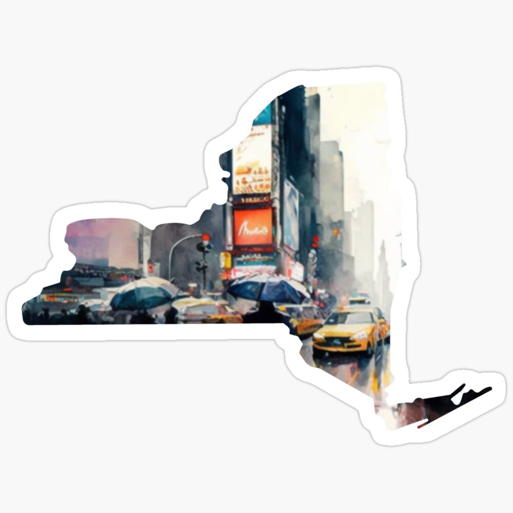 New York Outline Times Square Sticker Phone Decal Water Bottle Stickers ...