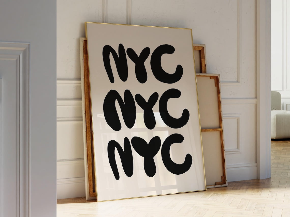 New York Print, Nyc Aesthetic Wall Art, Preppy Nyc Print, Dorm Room ...