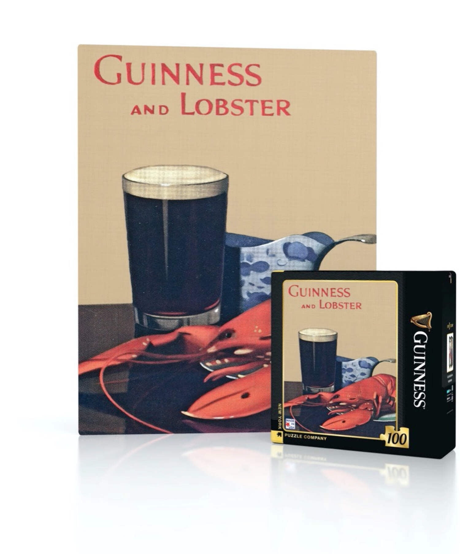 New York Puzzle Company Guinness and Lobster Mini 100 Piece Mini Puzzle ...