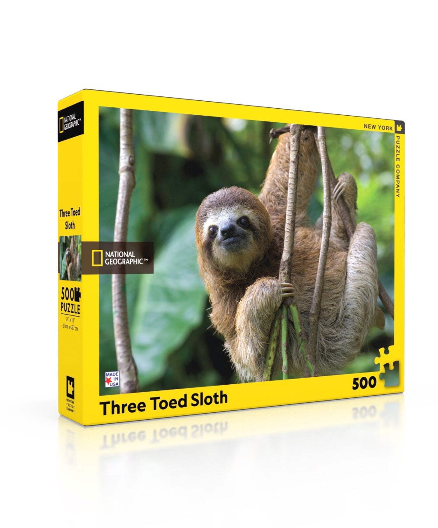 New York Puzzle Company Three Toed Sloth 500 Piece Jigsaw Puzzle ...