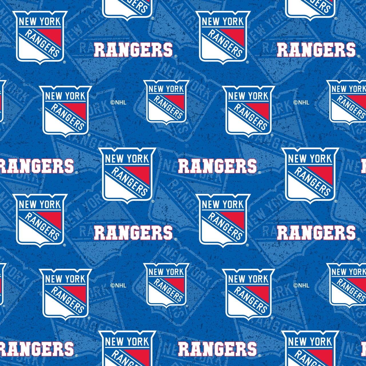 New York Rangers Cotton Fabric with Tone on Tone Print and Matching ...
