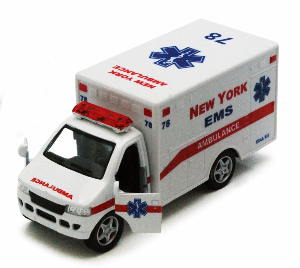 New York Rescue Team Ambulance, White - Kinsmart 5259DNY - 5" Diecast ...
