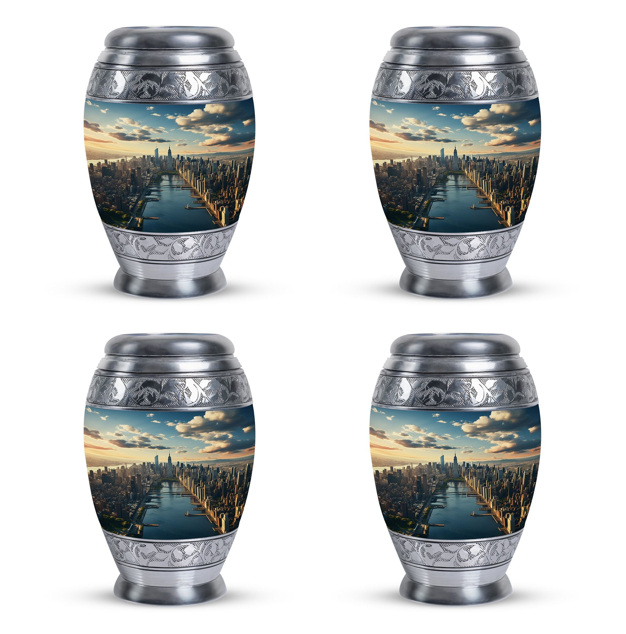 New York Skyline Bathed in Golden Light - Mens Urns For Human Ashes ...