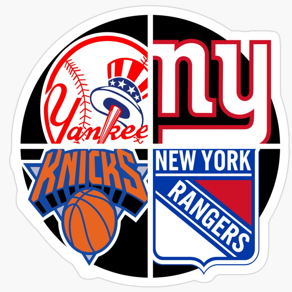 New York Sports Quad 1 Sticker Baseball Sticker, Football Sticker ...