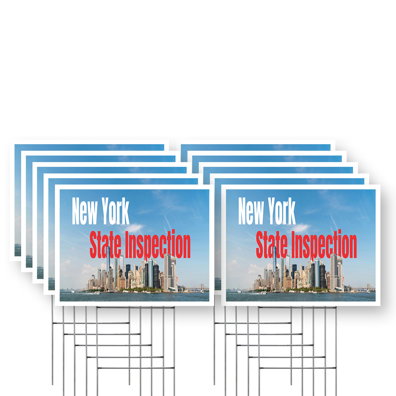 New York State Inspection Yard Sign 10 Pack of 12 Inch x 16 Inch Single ...