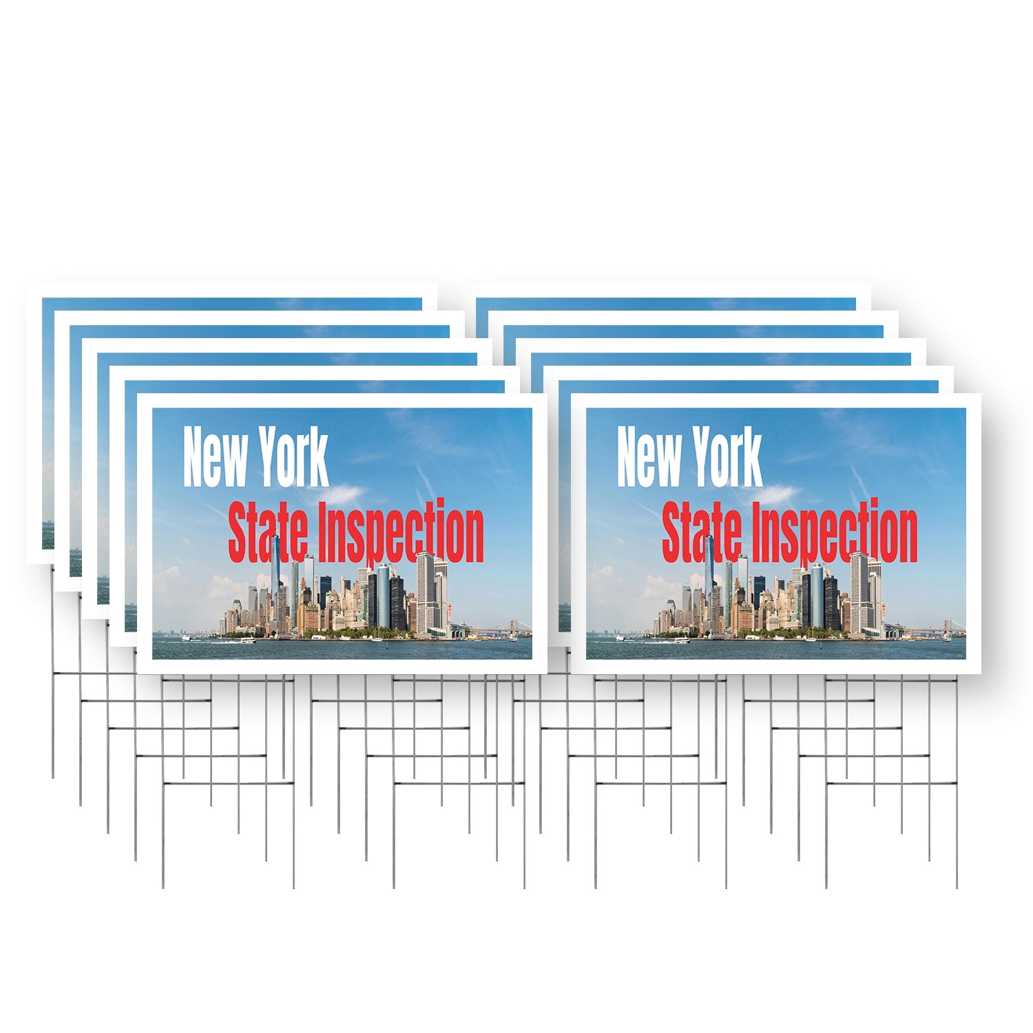 New York State Inspection Yard Sign 10 Pack of 24 Inch x 36 Inch Double ...