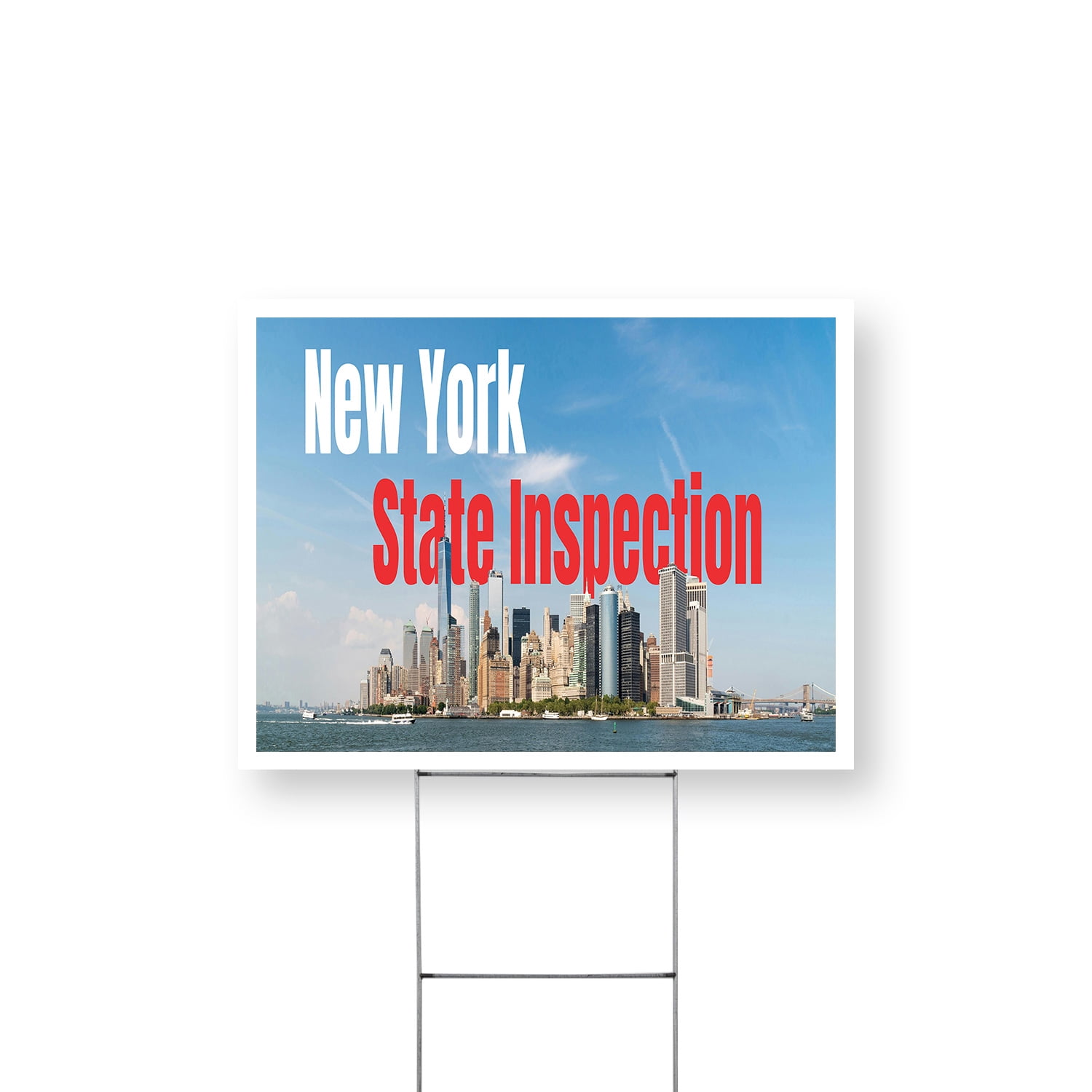 New York State Inspection Yard Sign 12 Inch x 16 Inch Double Sided ...