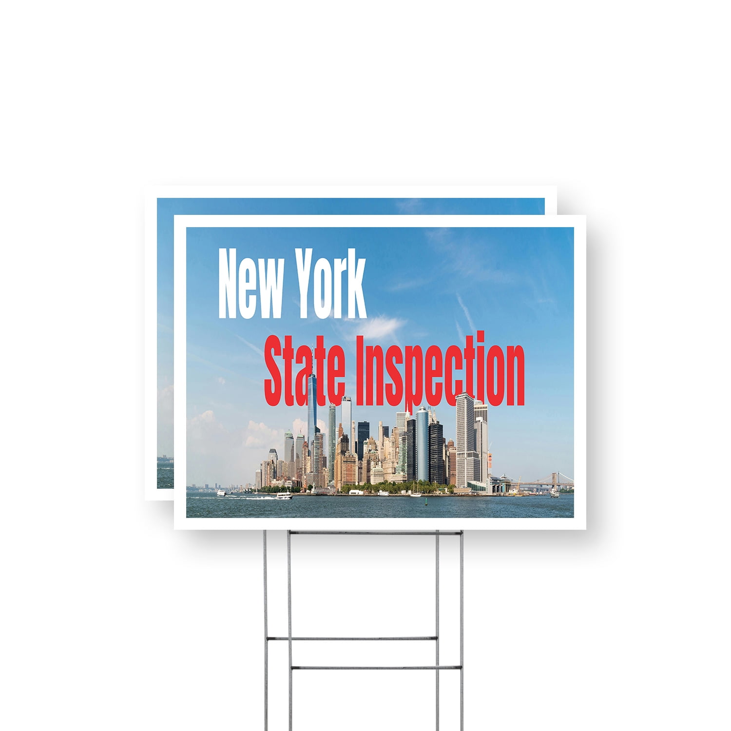 New York State Inspection Yard Sign 2 Pack of 18 Inch x 24 Inch Double ...