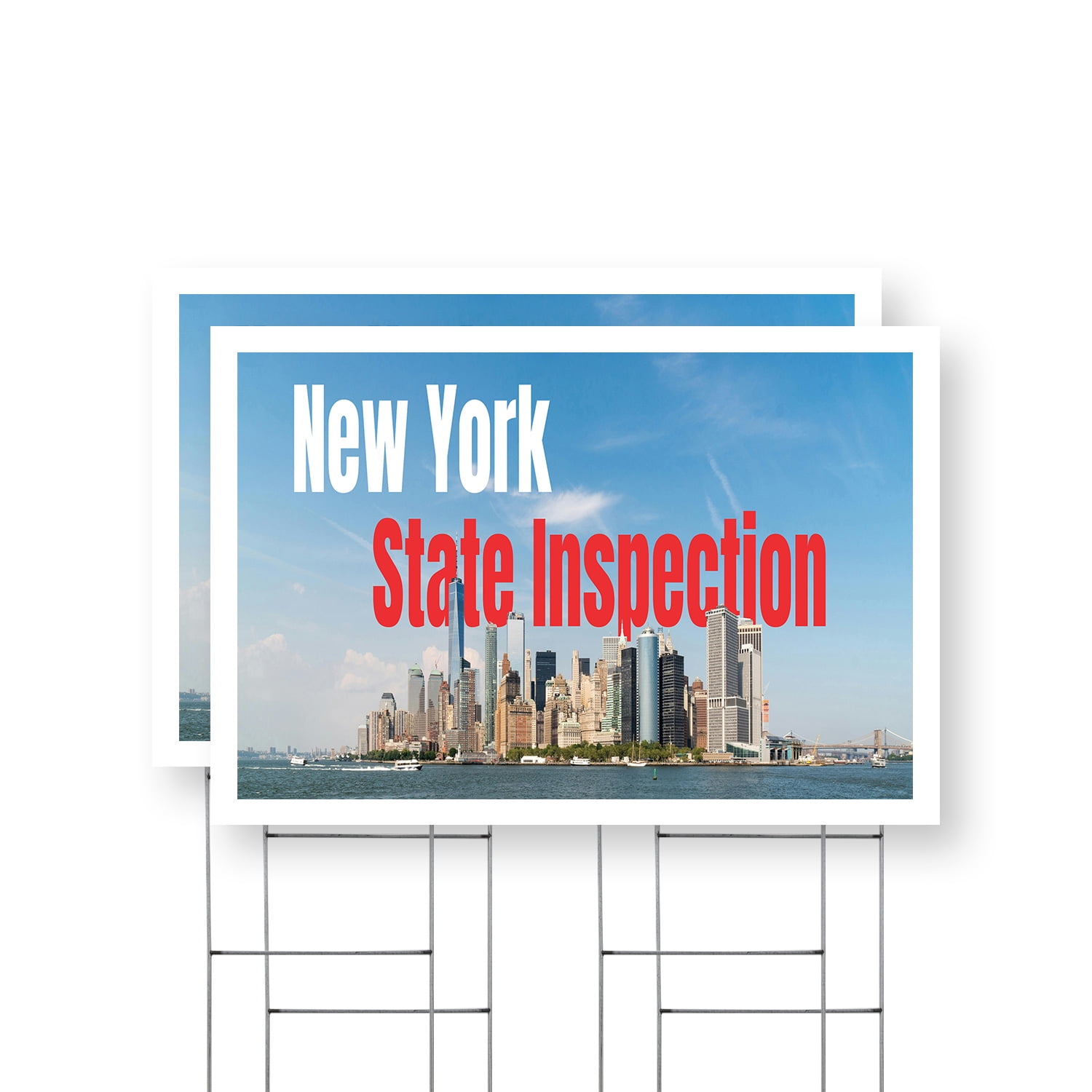 New York State Inspection Yard Sign 2 Pack of 24 Inch x 36 Inch Double ...