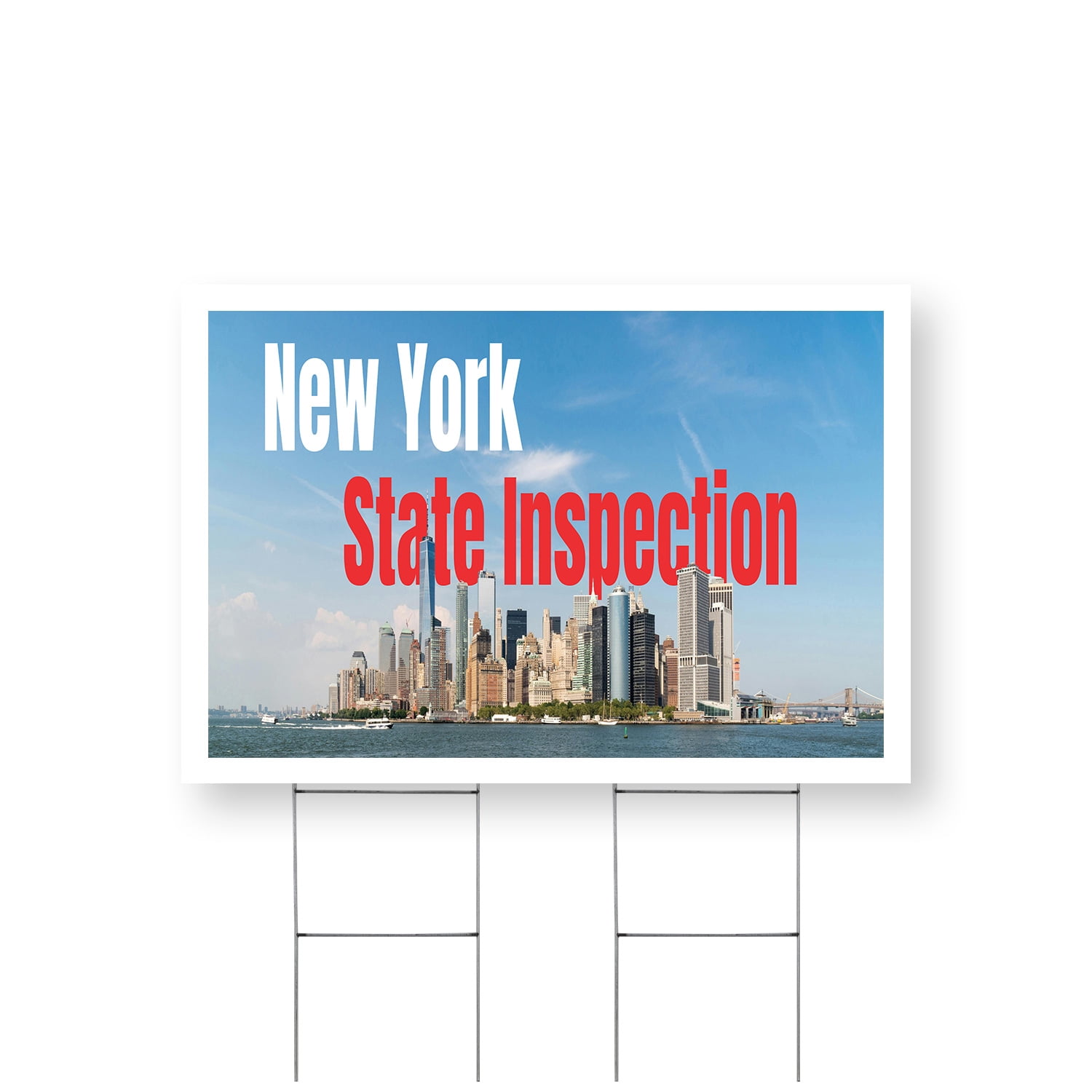 New York State Inspection Yard Sign 24 Inch x 36 Inch Double Sided ...