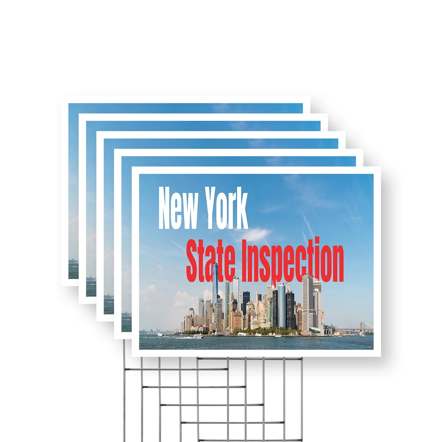 New York State Inspection Yard Sign 5 Pack of 18 Inch x 24 Inch Single ...