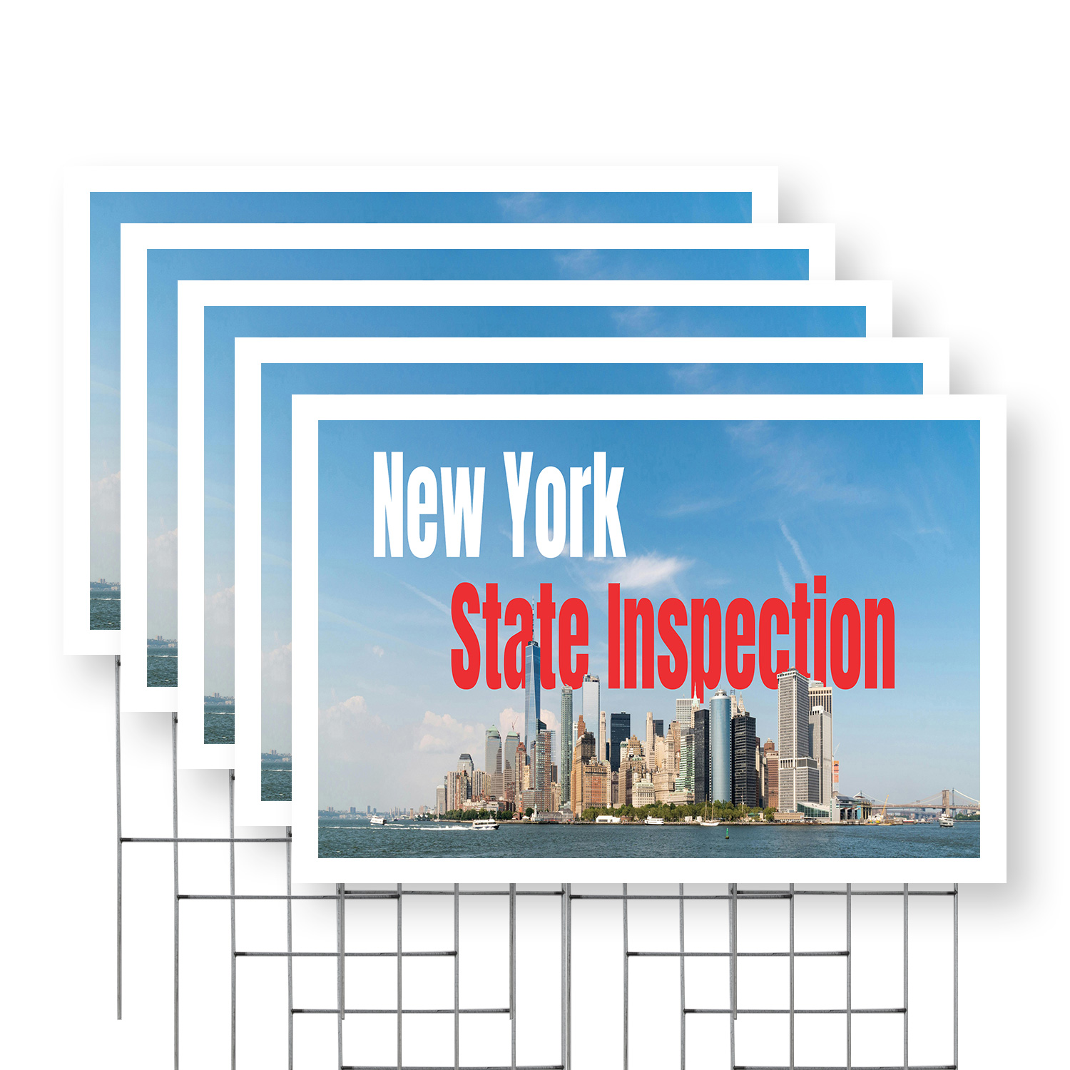 New York State Inspection Yard Sign 5 Pack of 24 Inch x 36 Inch Single ...