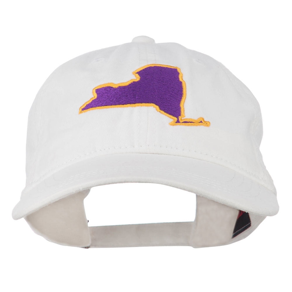 New York State Map Embroidered Cap - White OSFM - Walmart.com