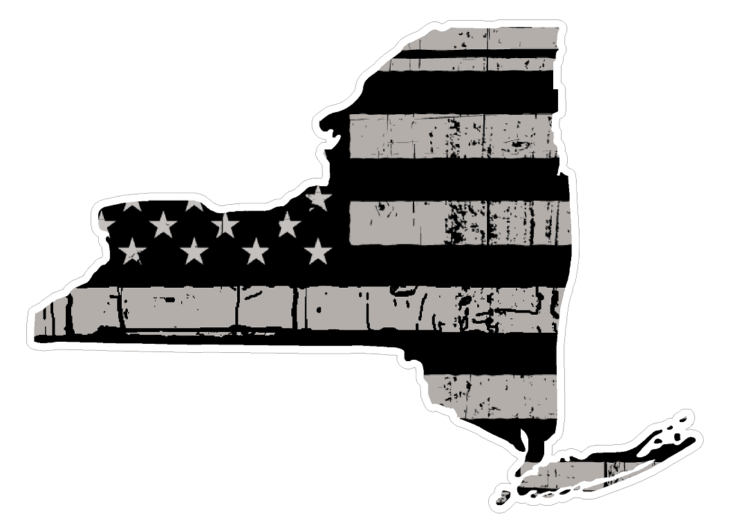 New York State (N33) Distressed Flag Vinyl Decal Sticker Car/Truck ...