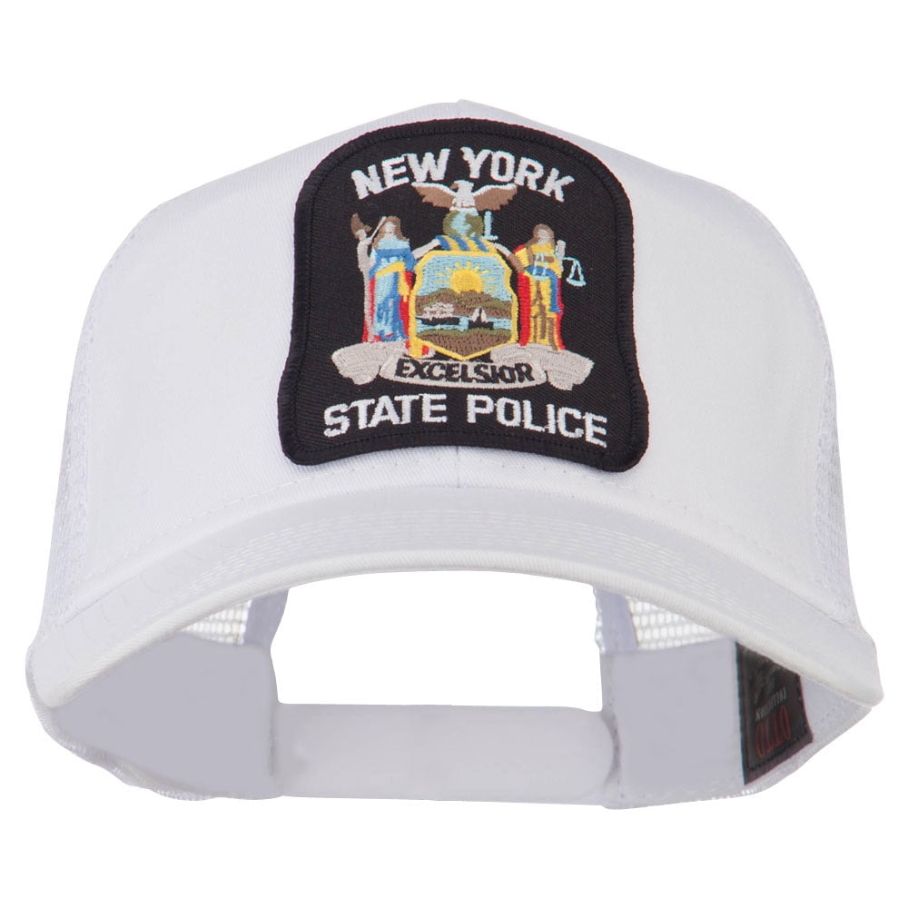 New York State Police Patched Mesh Back Cap - White OSFM - Walmart.com