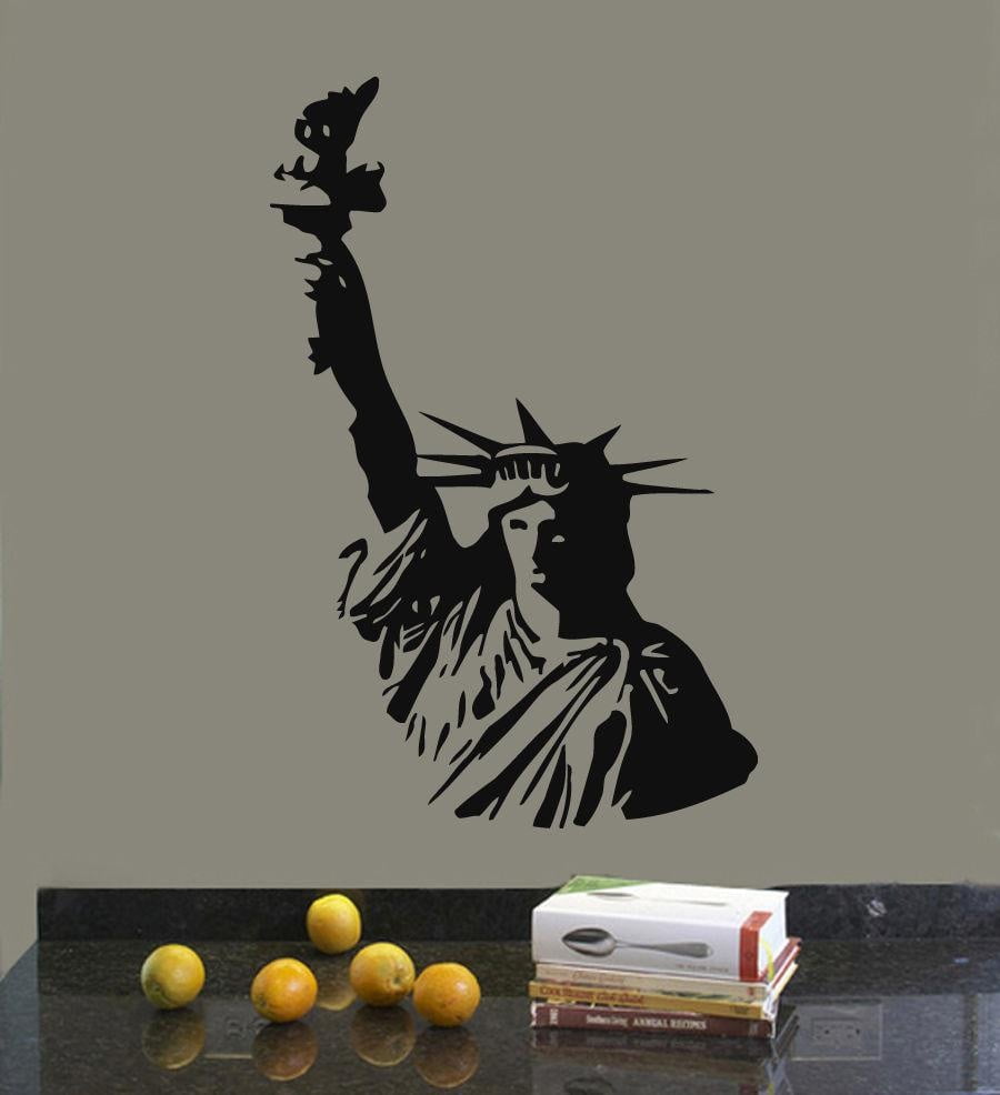 New York Statue Of Liberty Outline Wall Decals Vinyl Decal Sticker Art ...