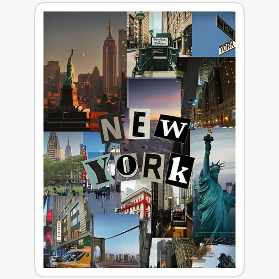 New York Sticker Phone Decal Water Bottle Stickers Car Decals, Laptop ...