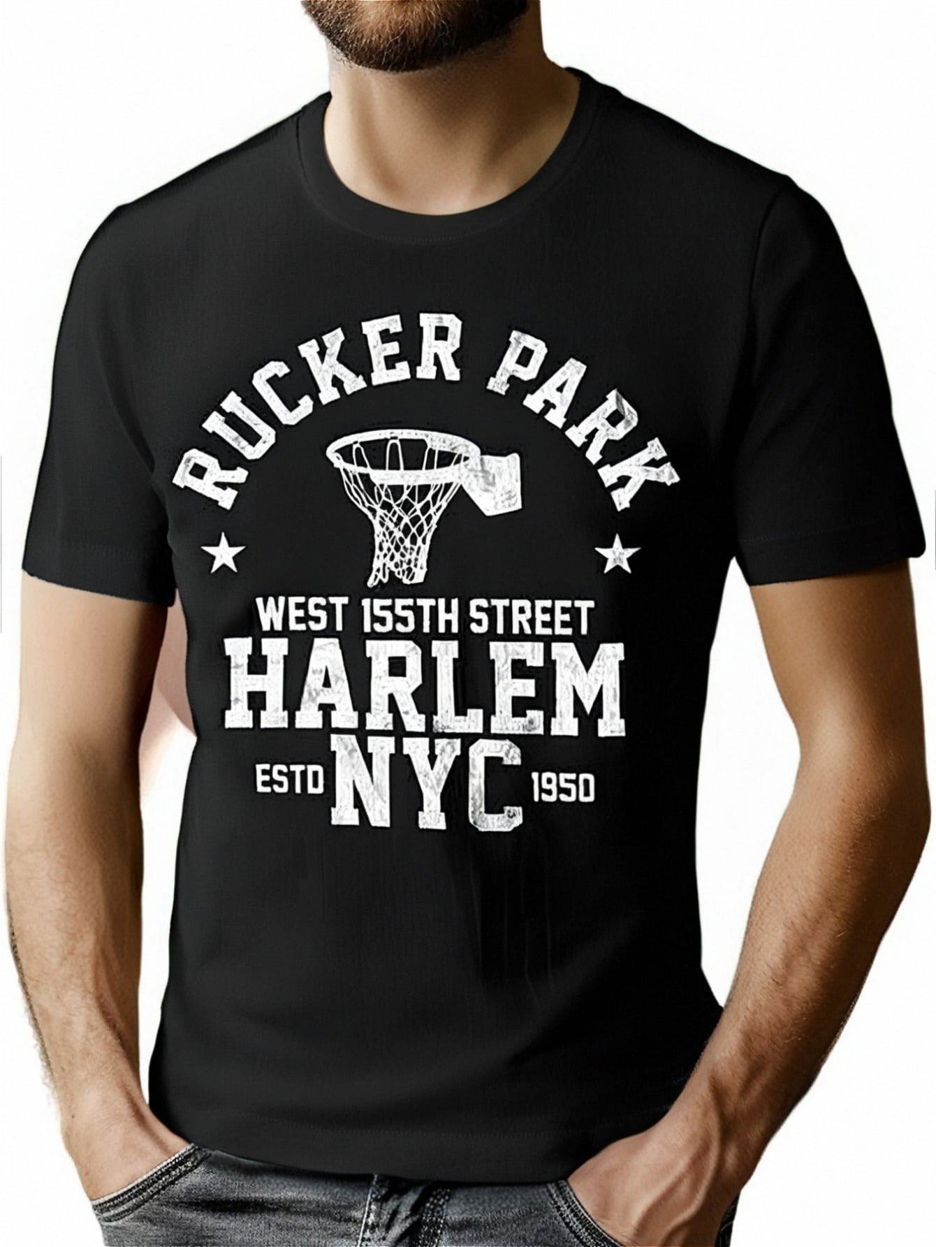 New York Street Basketball Rucker Park Premium - Fun Men's Short Sleeve ...