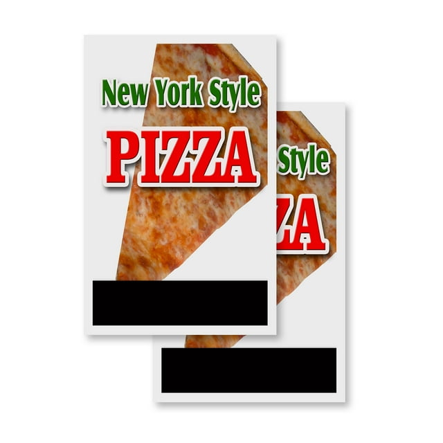 New York Style Pizza (2-PACK) 24" x 36" Vinyl Decals | Sign Insert Peel ...