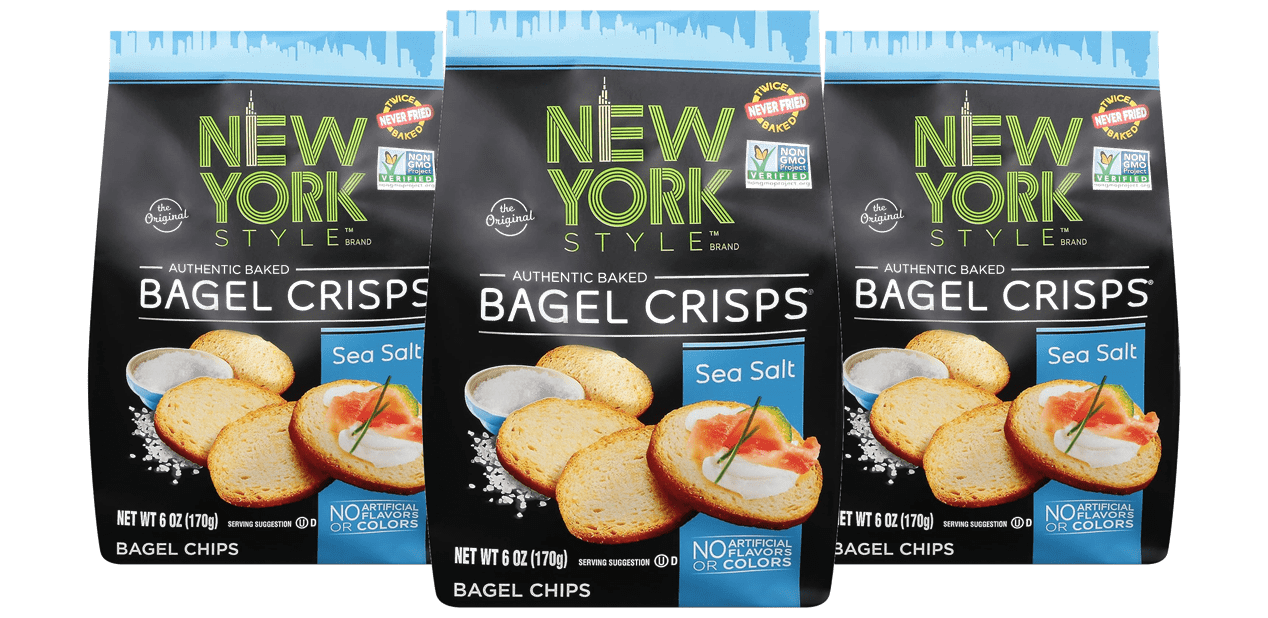 New York Style Sea Salt Authentic Baked Bagel Crisps, 3-Pack 6 oz. Bags ...