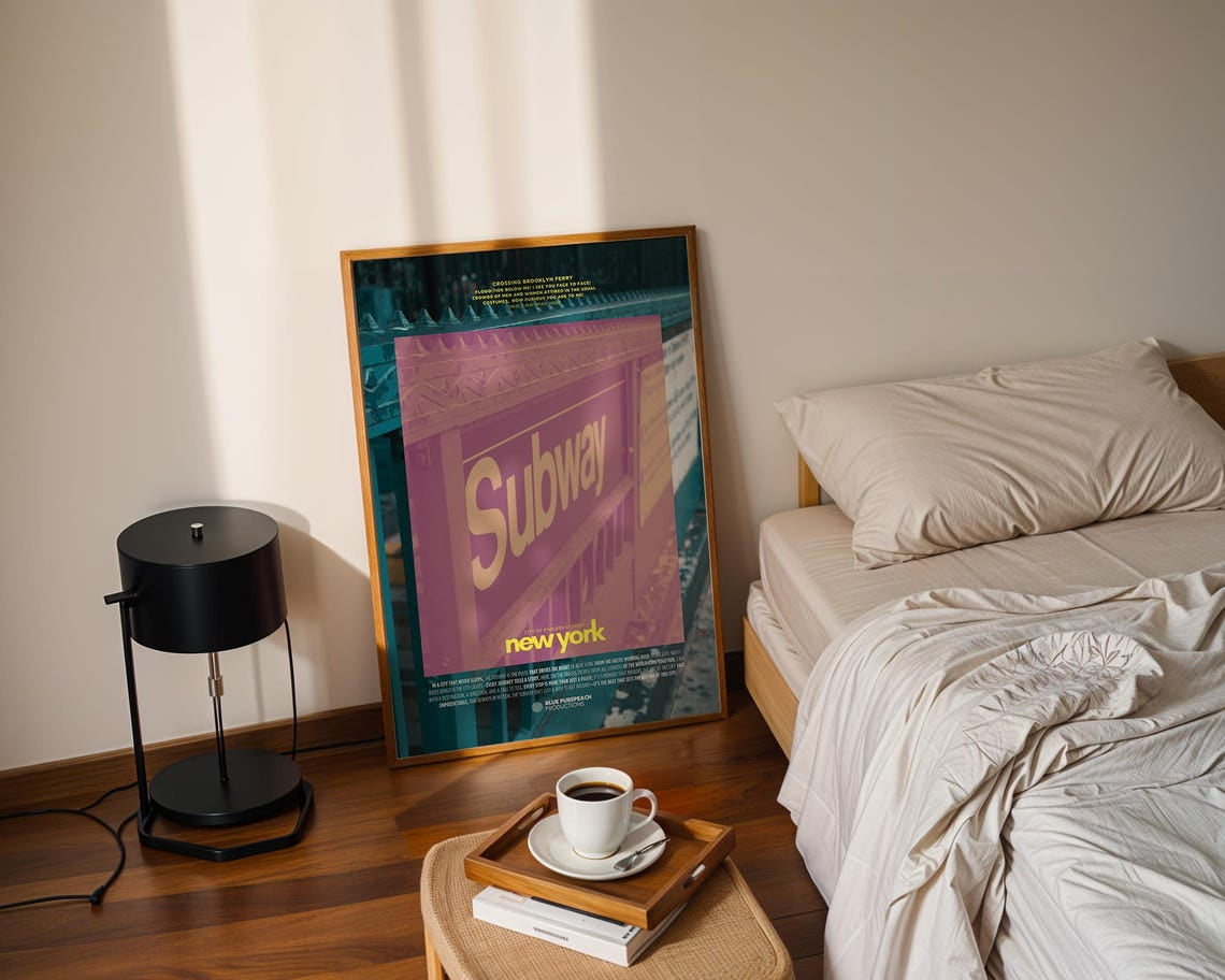 New York Subway Poster, Brooklyn Ferry Quote, Crossing Brooklyn Ferry ...