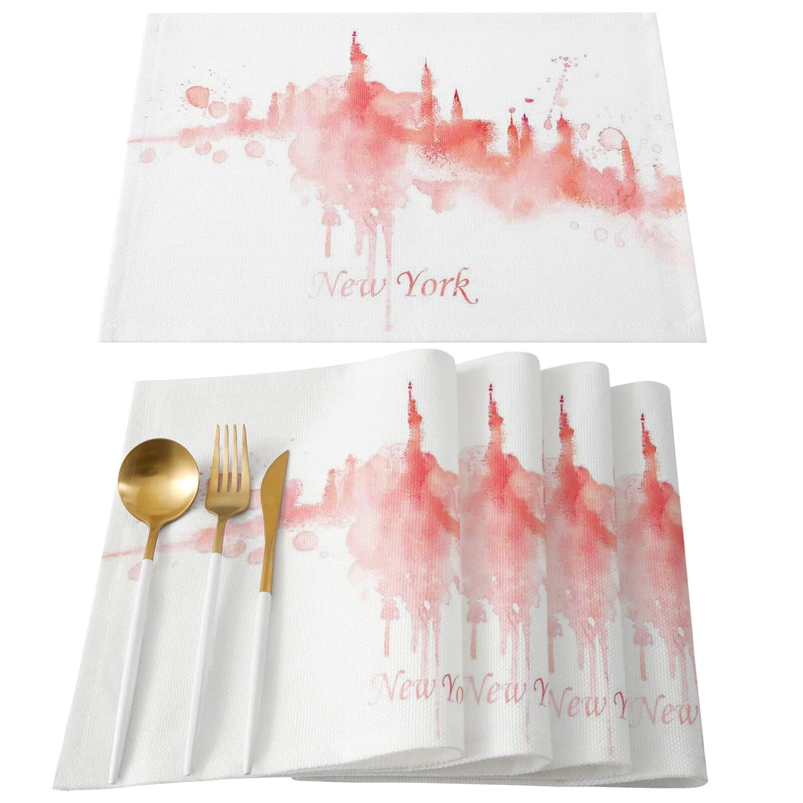 New York Sunset City Skyline Table Mats for Dining Table Kitchen Table ...