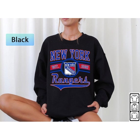 New York Sweatshirt, Vintage Rangers Hockey Crewneck for Fans Unisex ...