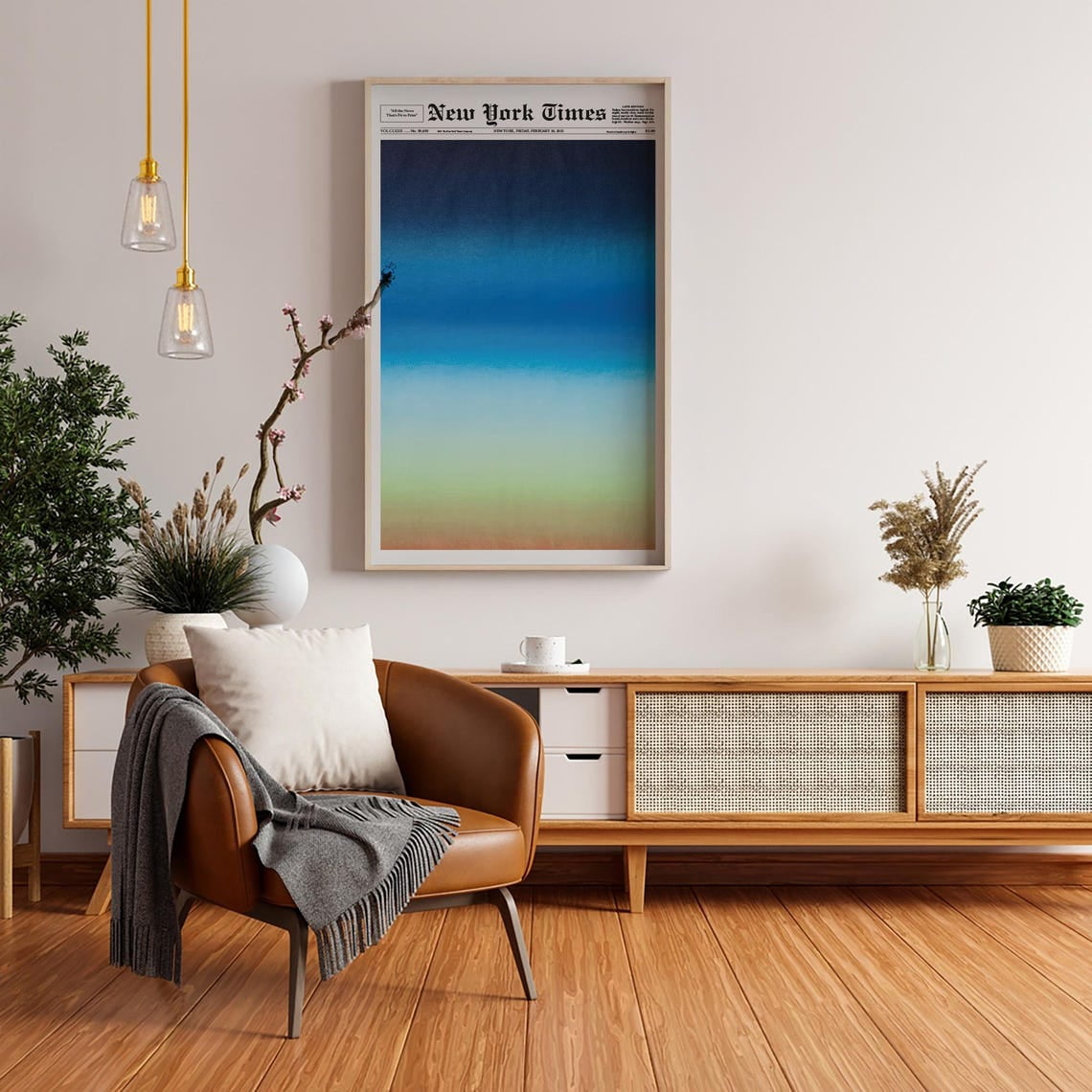 New York Times Gradient Newspaper Wall Art, Modern Minimalist New York ...