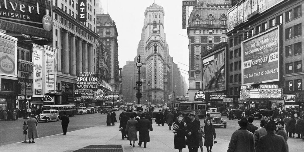 New York - Times Square (January 1938) - CANVAS OR PRINT WALL ART ...