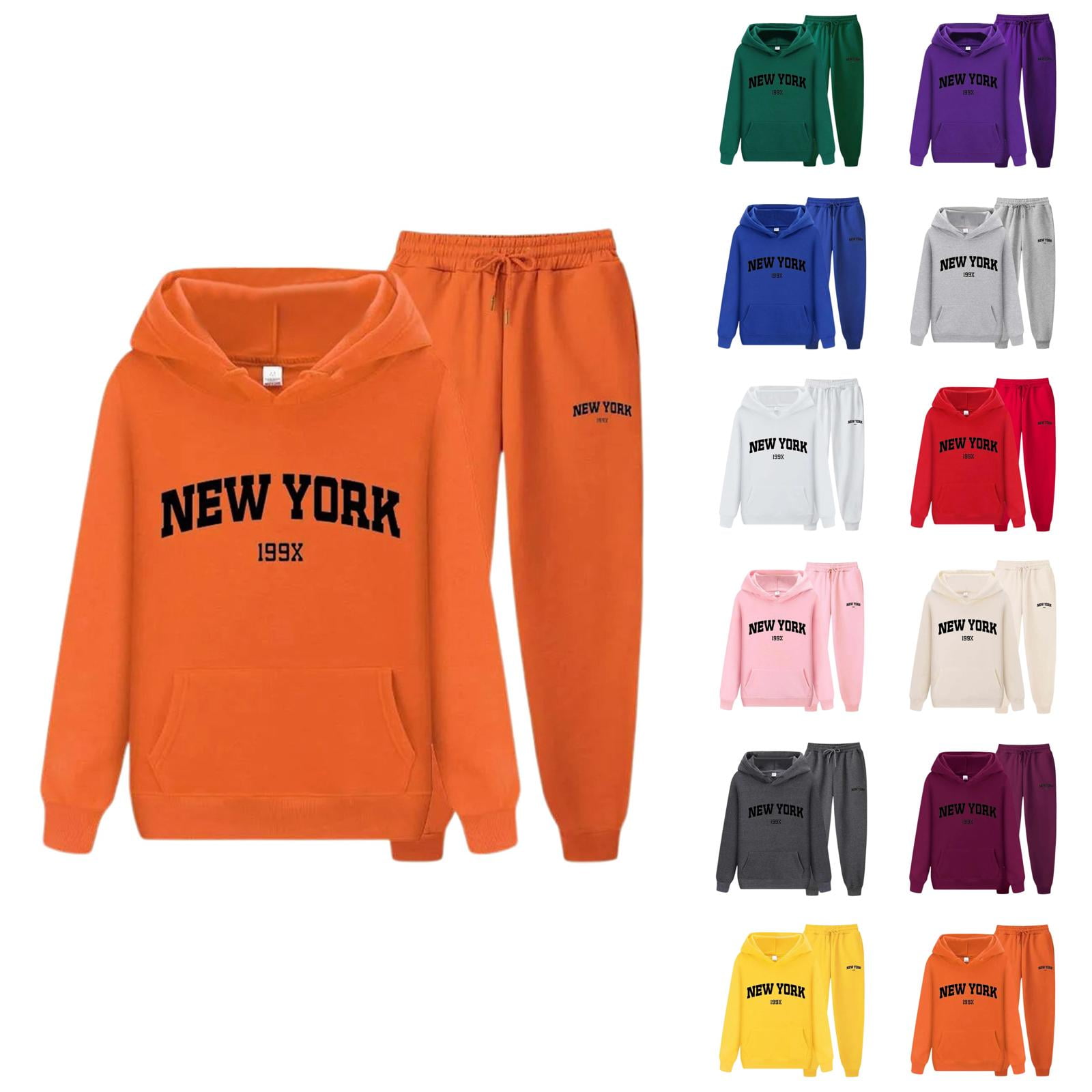 New York Tracksuits for Women 2025 Trendy Hoodie and Jogger Sweatpants ...
