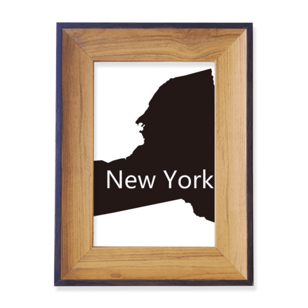 New York USA Map Outline Photo Frame Exhibition Display Art Desktop ...