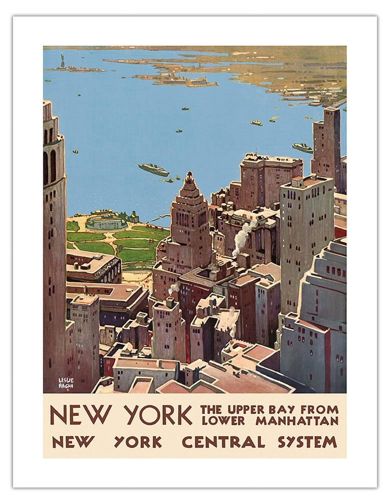 New York USA - The Upper Bay Lower Manhattan - New York Central Rail ...