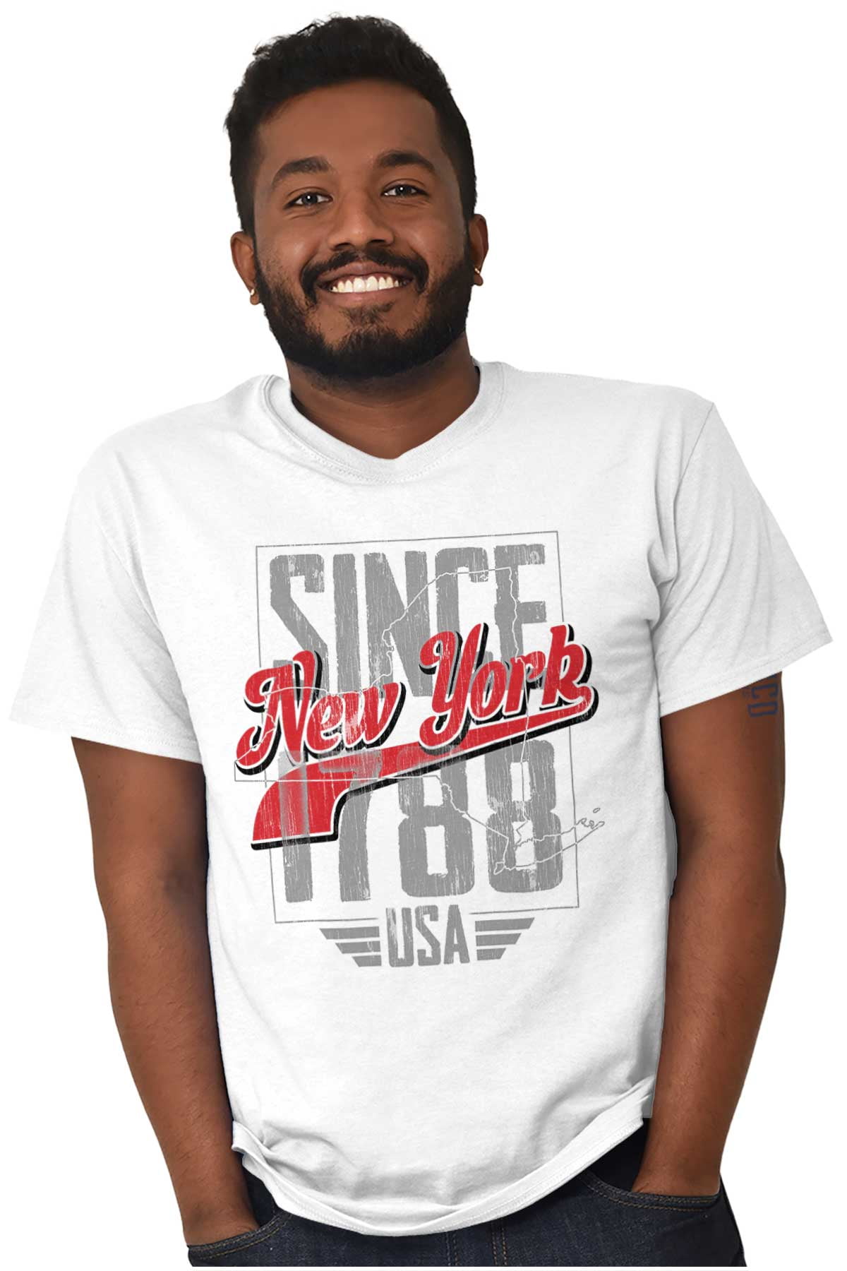 New York Vintage Athletic Letters Mens Graphic T Shirt Tees Brisco