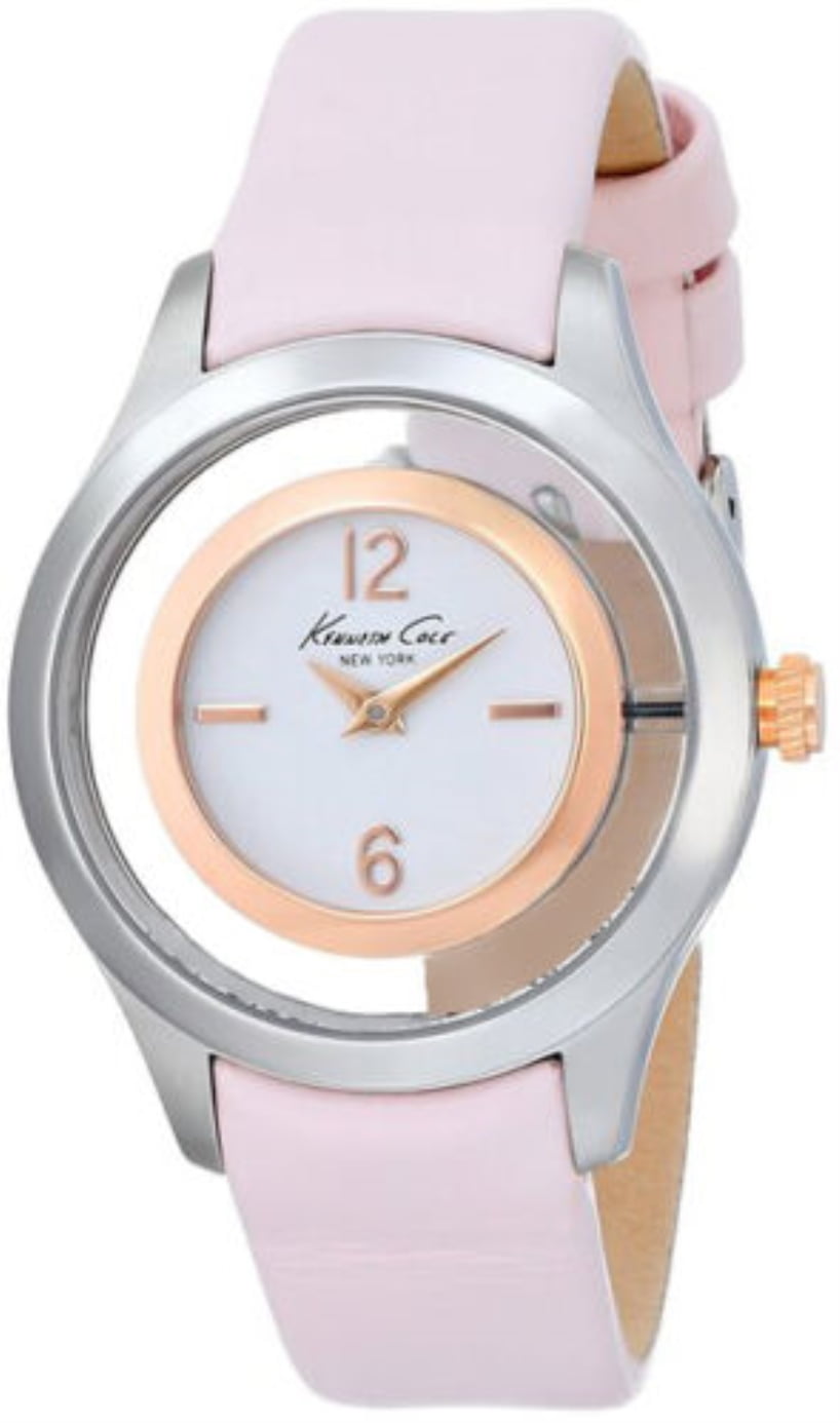 New York Women's KC2859 Transparency Round Floating Stone Bezel Pink ...