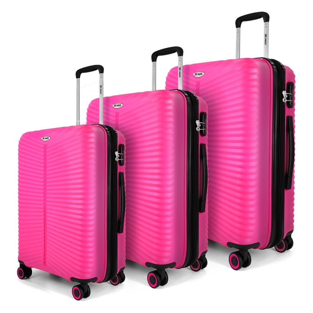 Pink Luggage Sets 3 Piece,Expandabe Hardshell Luggage with Spinner ...