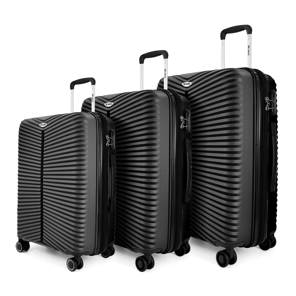 New York XPress 3 Piece Luggage Set Hardside Lightweight Expandable Suitcase Set with 360°Double ...