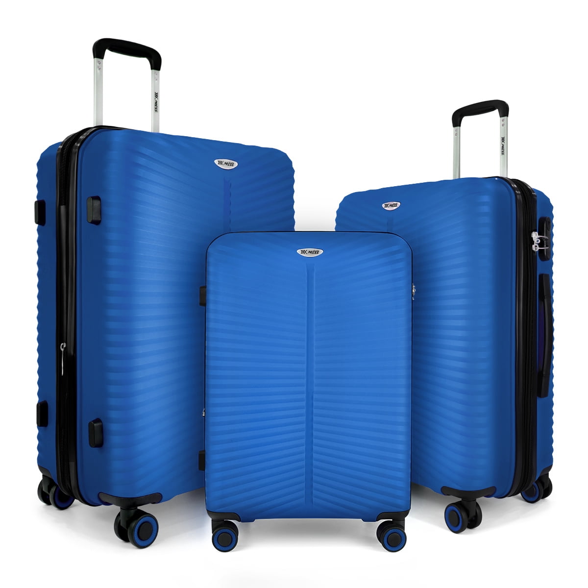Blue Luggage Sets 3 Piece,Expandabe Hardshell Luggage with Spinner ...