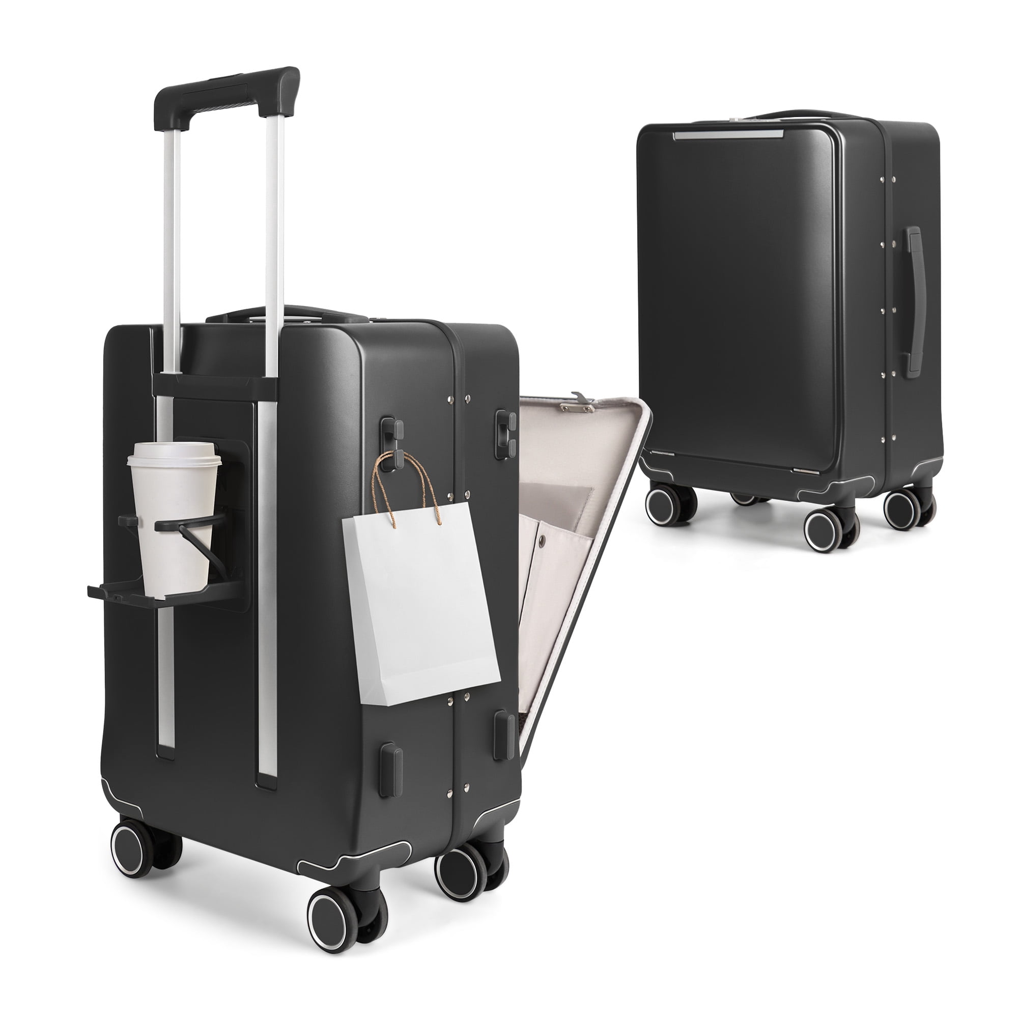 New York Xpress 20" Zipperless Carry-on Luggage, Hardside Aluminum ...