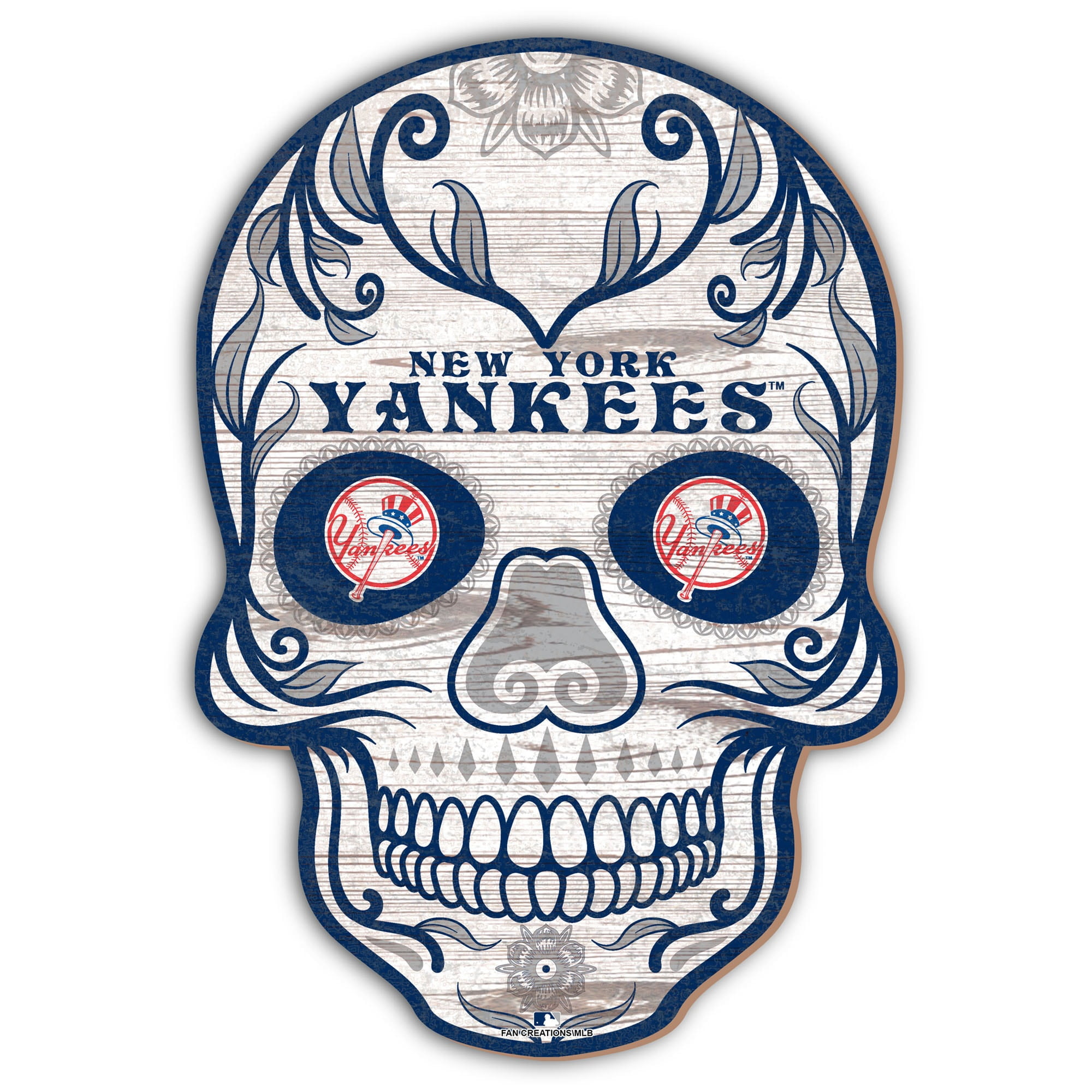 New York Yankees 12'' Sugar Skull Sign - Walmart.com