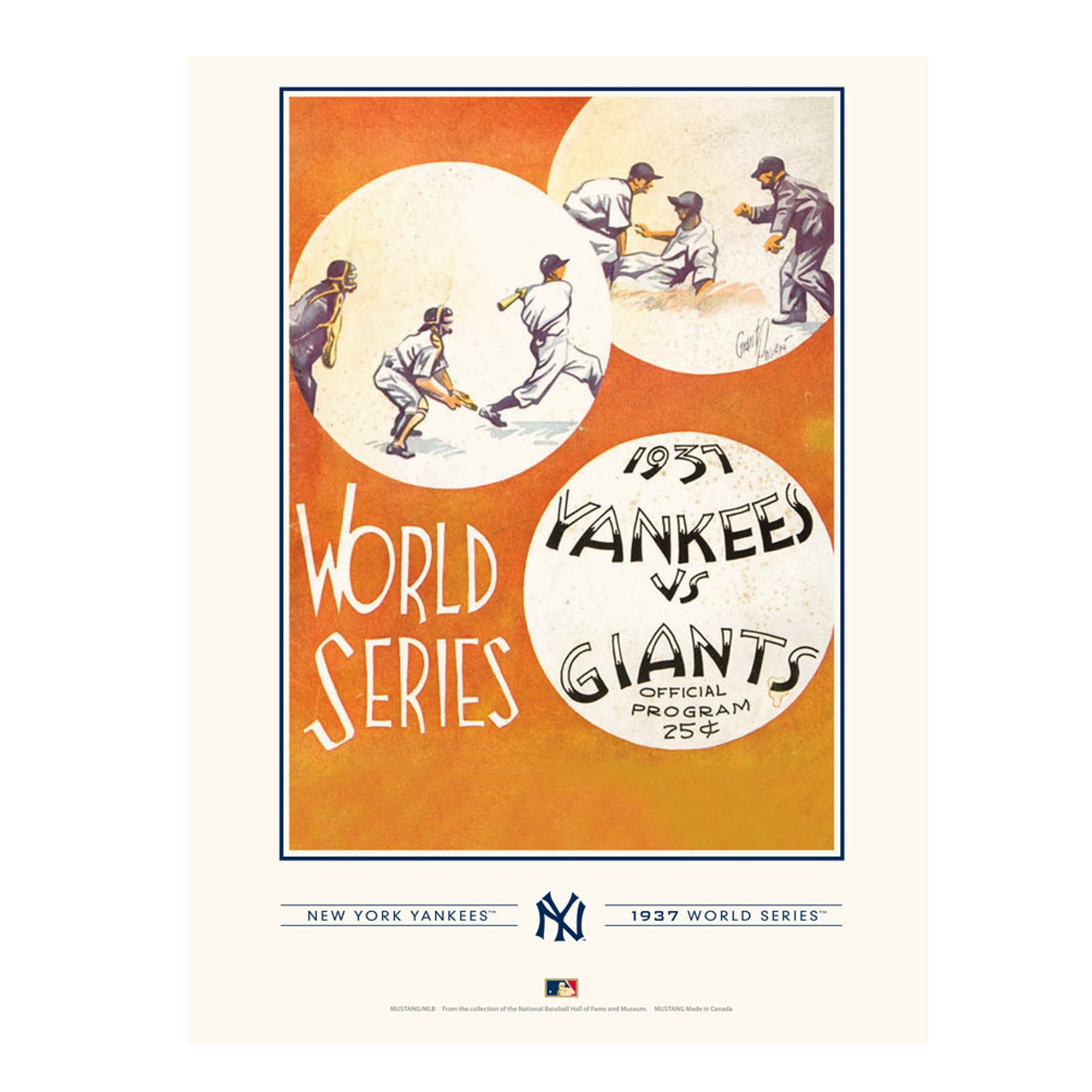 New York Yankees 12" x 16" 1937 Program Cover Art Print - Walmart.com